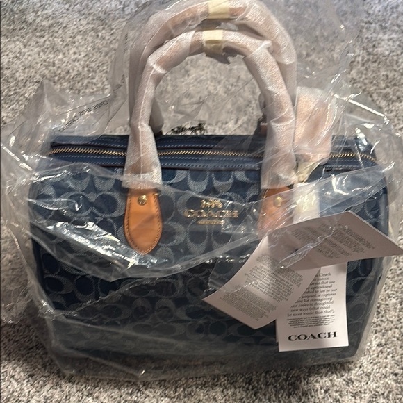 Coach | Bags | Coach Blue Signature Handbag | Poshmark